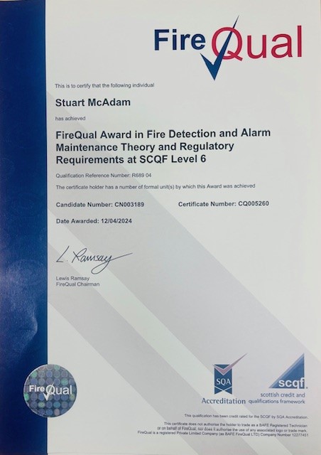 Our 4th FQUAL SCQF Level 6 Award - Aspect Fire Suppression Aspect-Training-Days